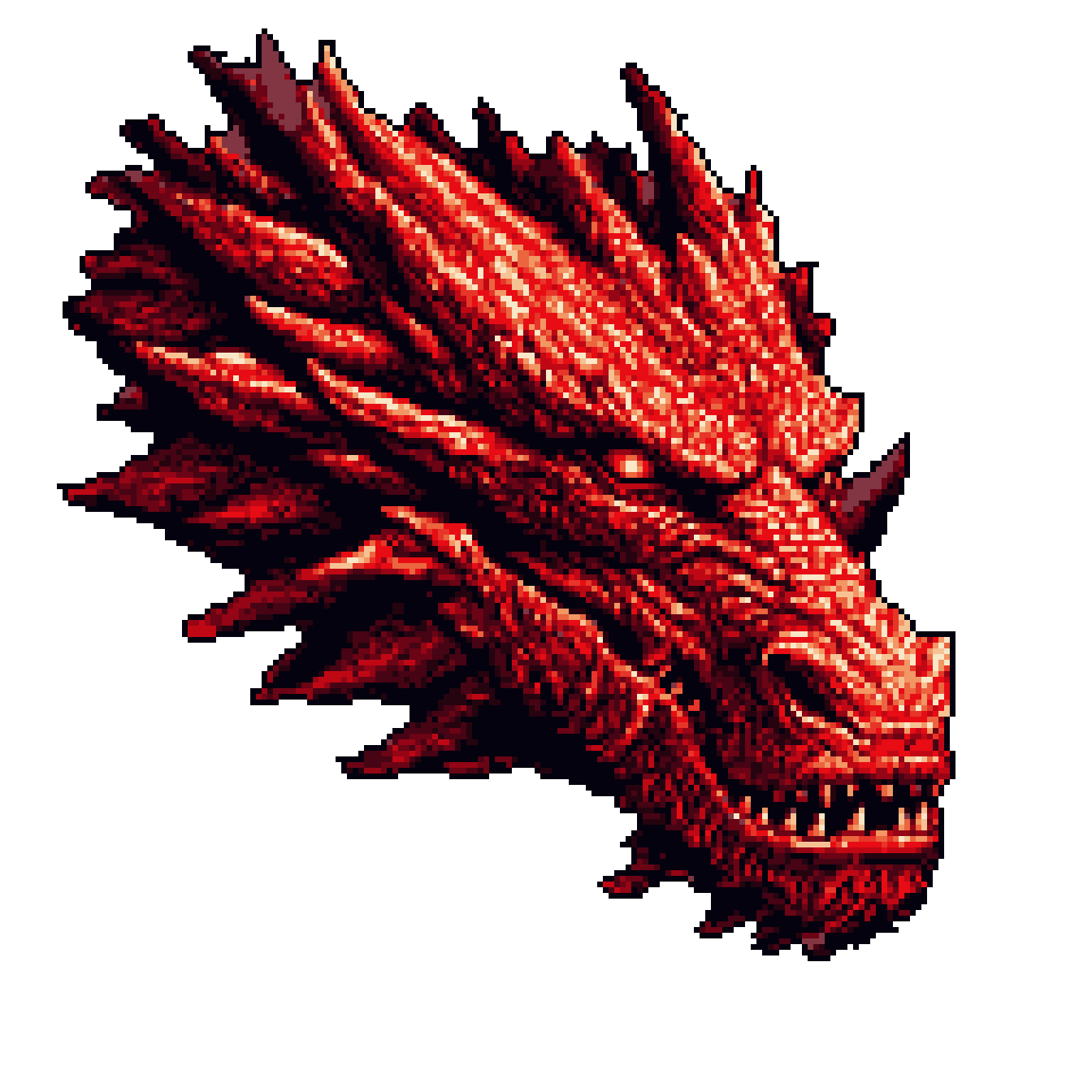 Fierce Red Dragon Head, Intense Gaze, Dark Fantasy Beast