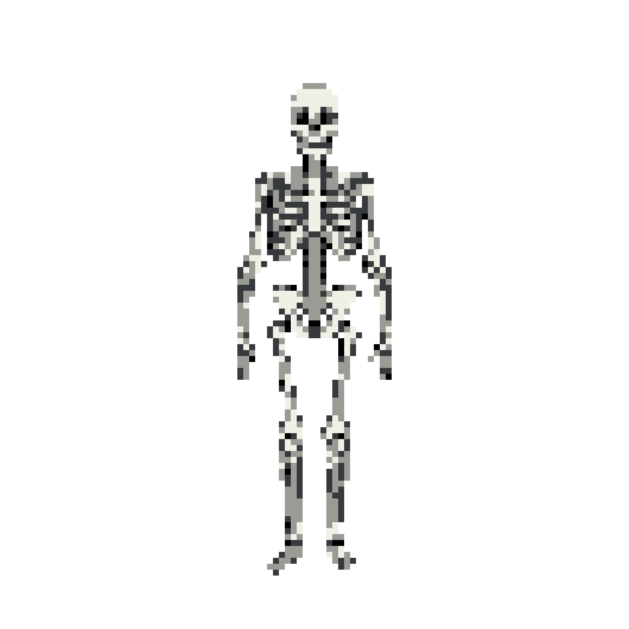 AI Sprite: Skeleton: Stark Monochromatic Anatomy Study