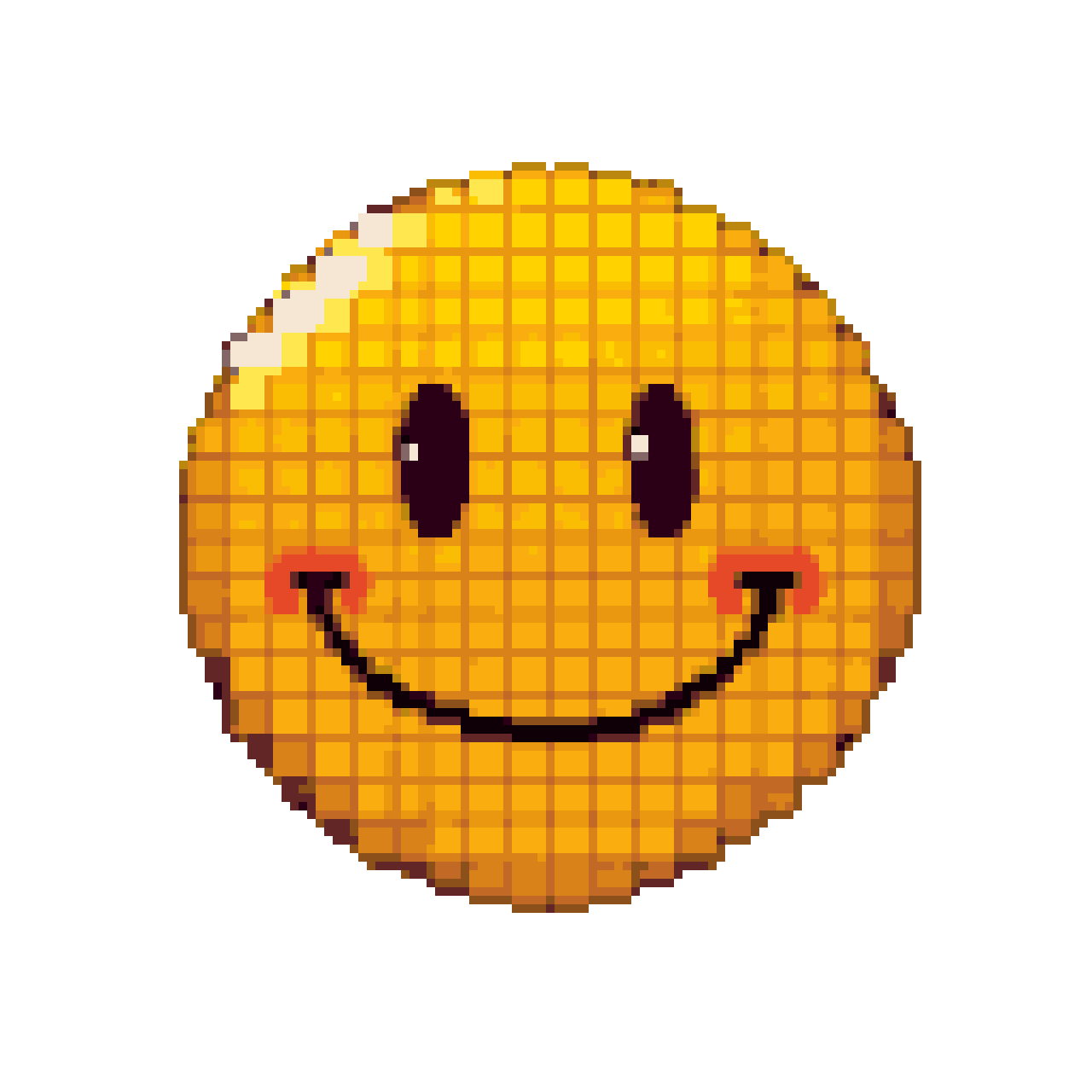 Joyful Retro Smiley Icon: Black Background