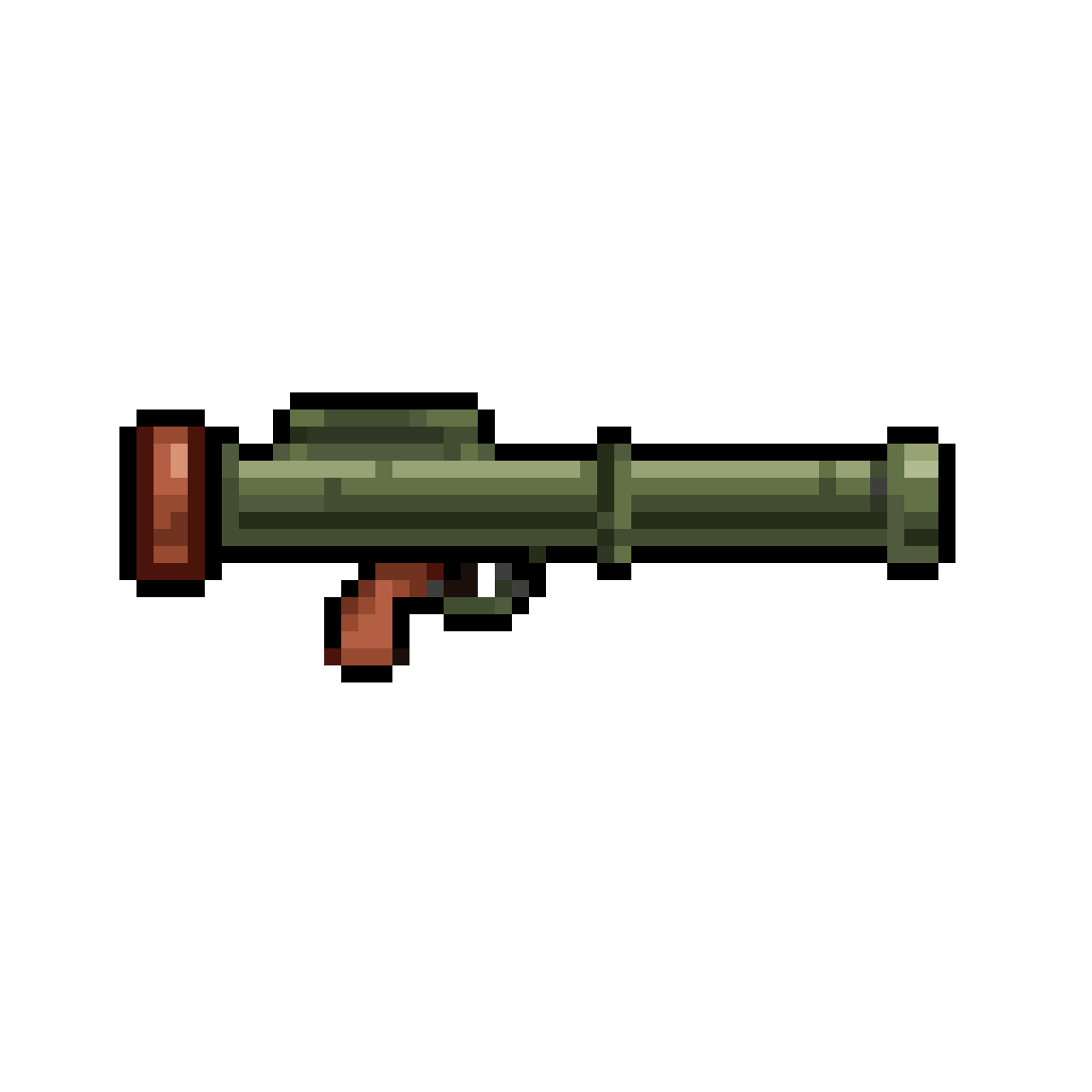 Olive Green Rocket Launcher - Muted Military Weapon
