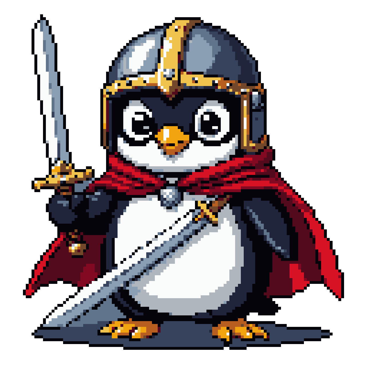 Chibi Knight Penguin: Brave & Adorable Warrior
