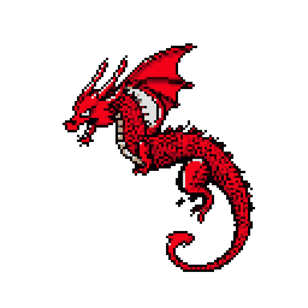 Fierce Red Dragon Roars in Stark Fantasy Art