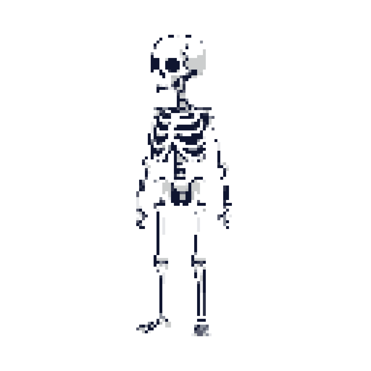 Skeleton Standing Still: Monochromatic Spooky Figure