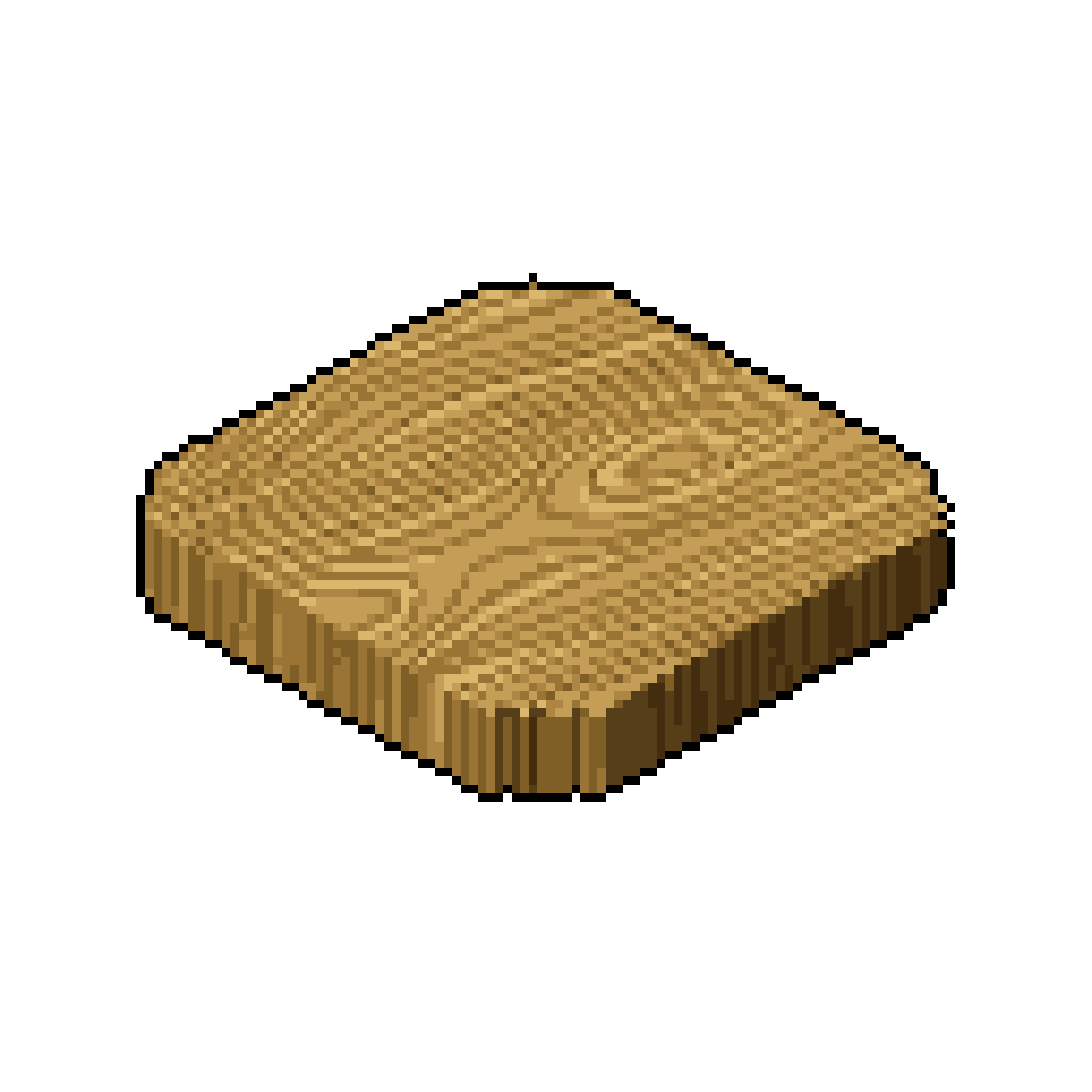 Isometric Wood Block: Natural Grain Texture