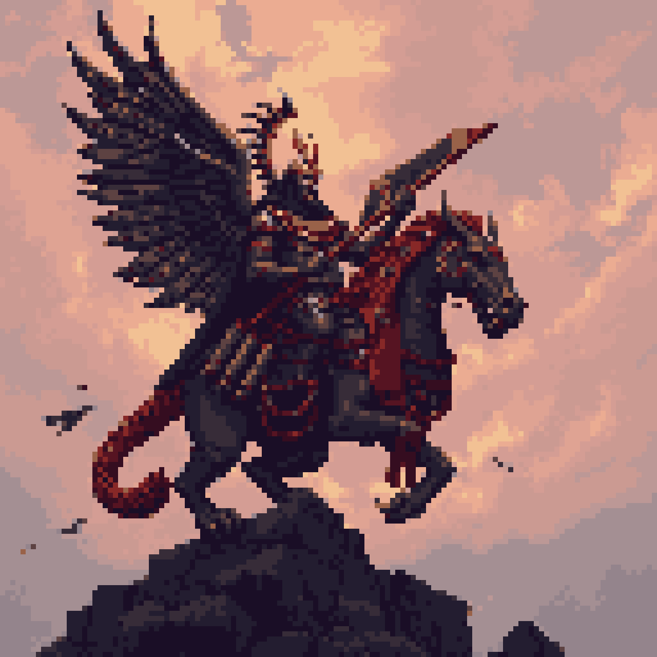 Dark Knight & Dragon Mount: Epic Fantasy Ascent