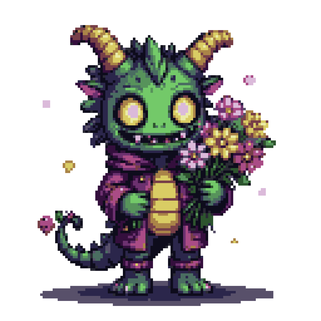 Mysterious Creature Offers Enchanting Flower Bouquet
