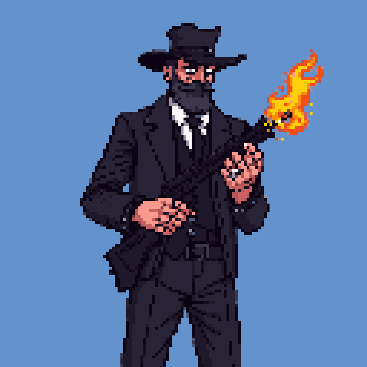 Flaming Rifleman: Determined Hero in Blue