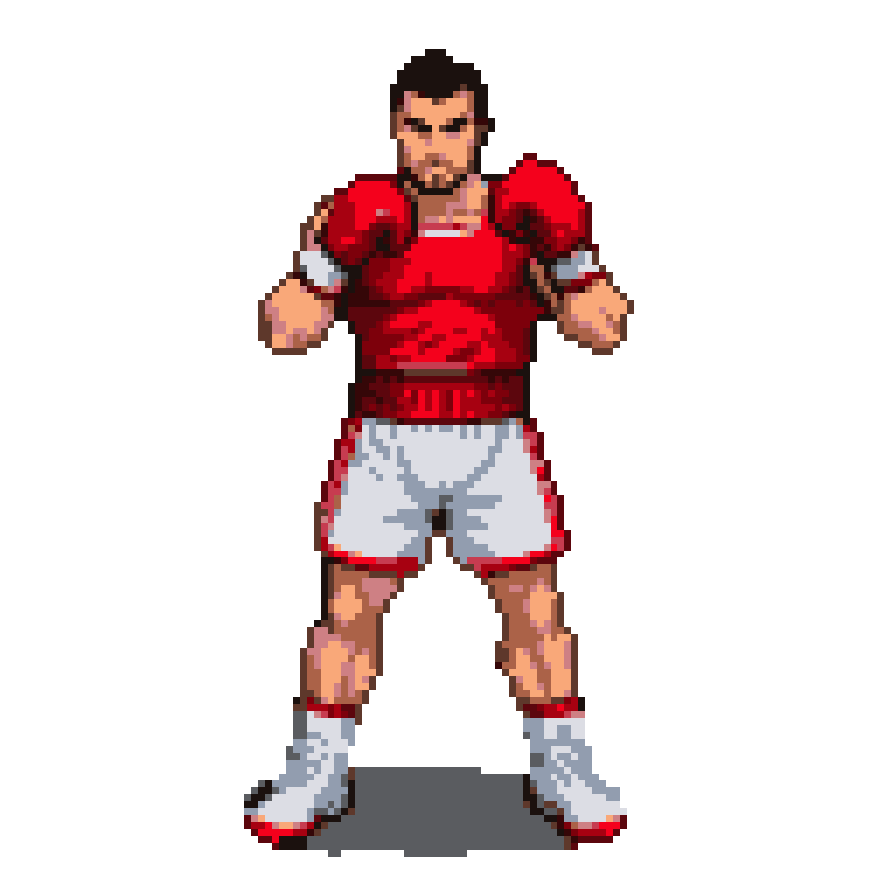 AI Pixel Art: Retro Boxer Ready for Battle: Intense Focus