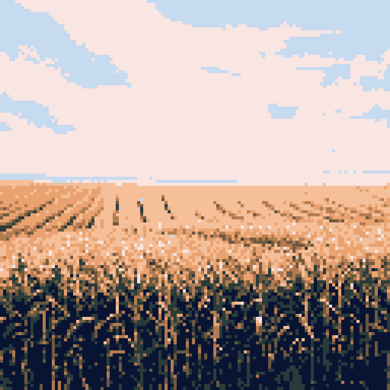 Serene Cornfield Sunset: Pastel Sky and Harvest Hues