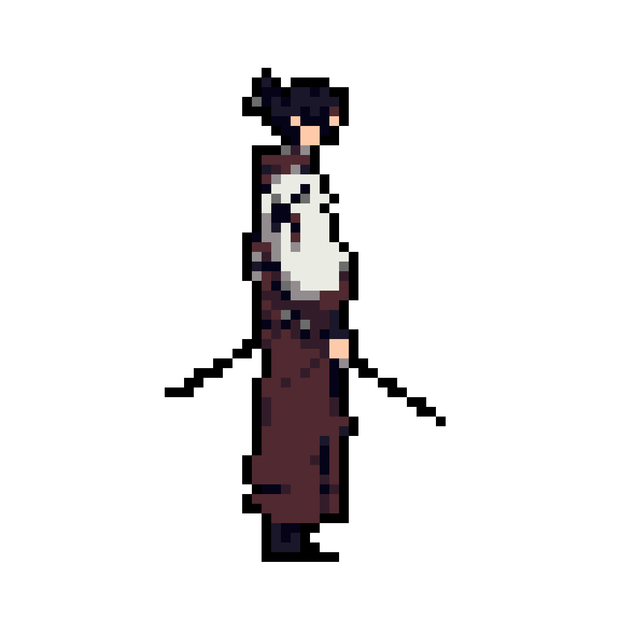 Mysterious Figure in Dark Robes, Profile View