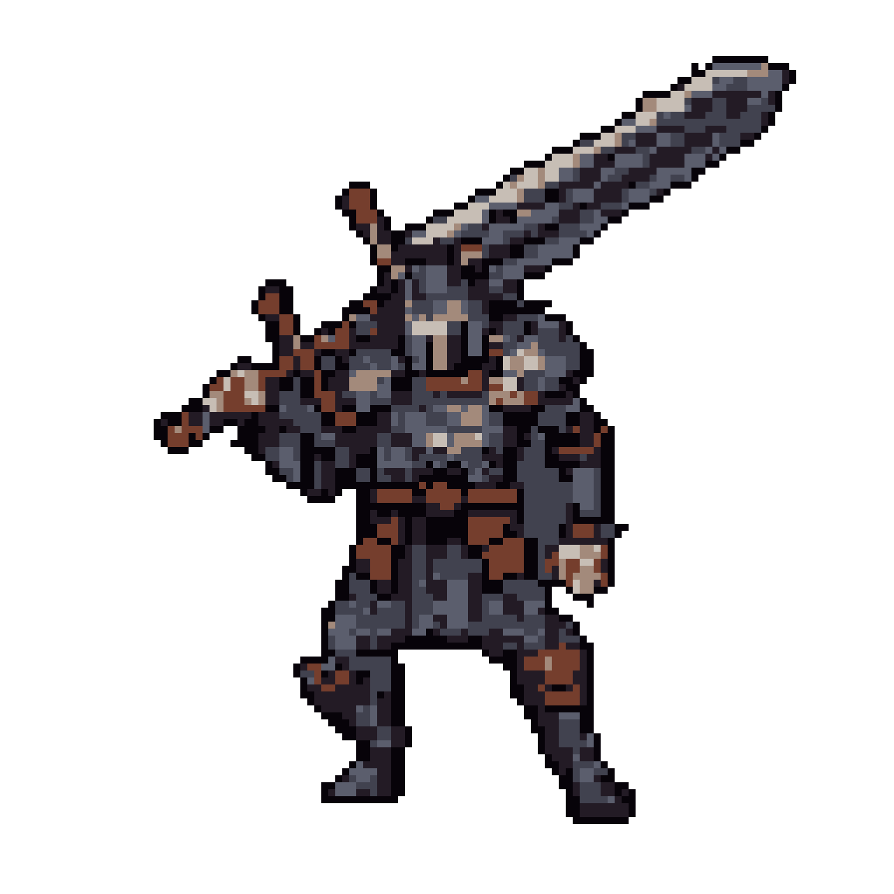 Armored Knight Ready for Battle, Dark Fantasy Warrior