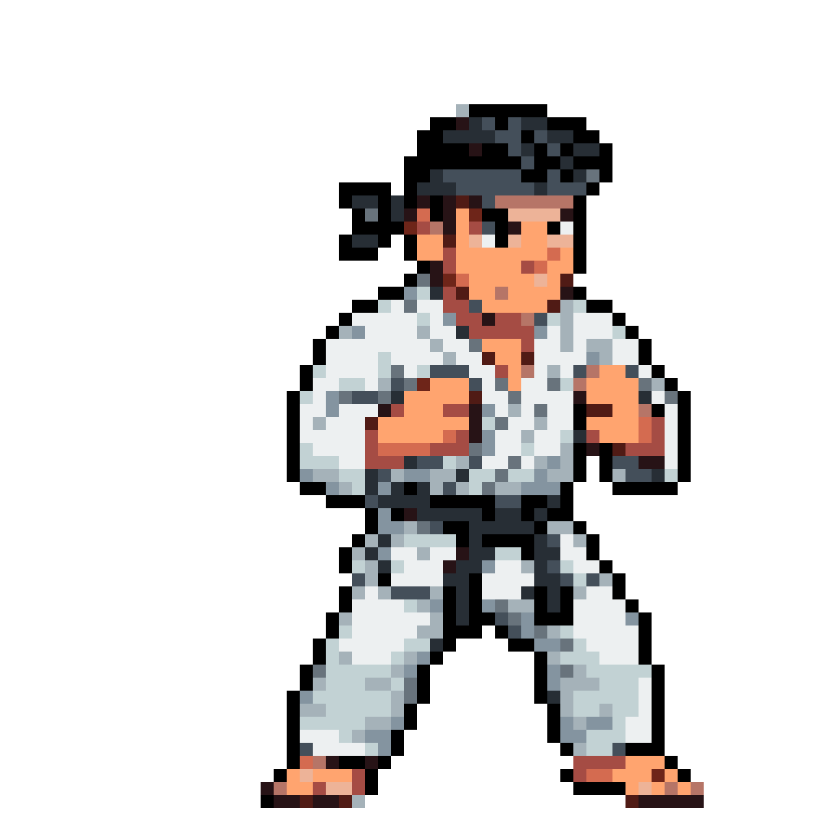 Karate Fighter Ready: Intense Retro Sprite