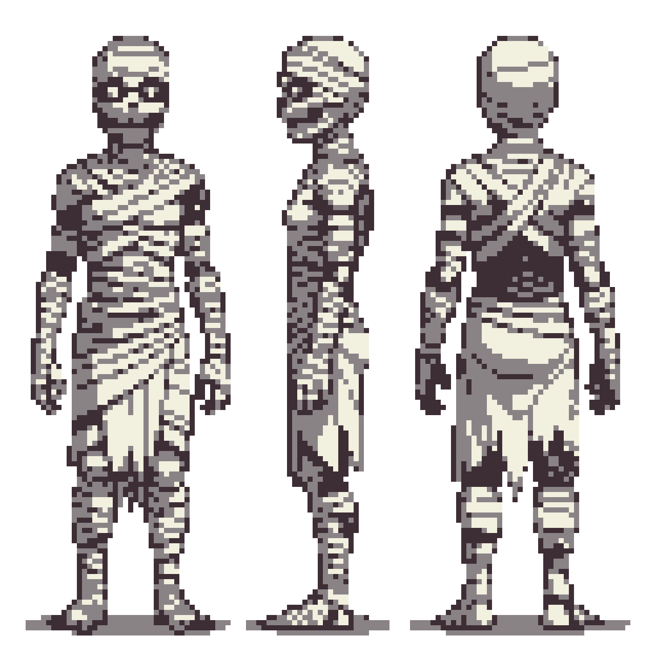 Mummy Character Views: Ancient Horror Sprite Reference