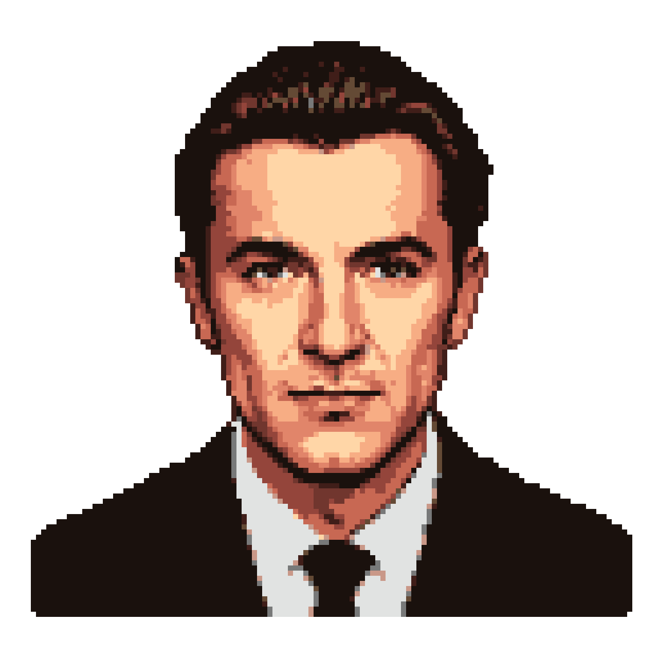 Sharp-Faced Man in Suit: Stoic Retro Portrait