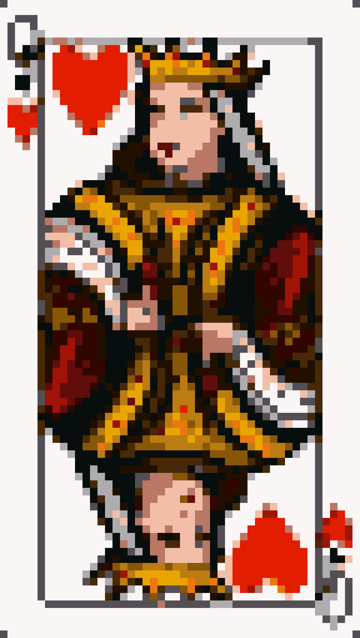 Regal Queen's Serene Gaze: Opulent Card Art