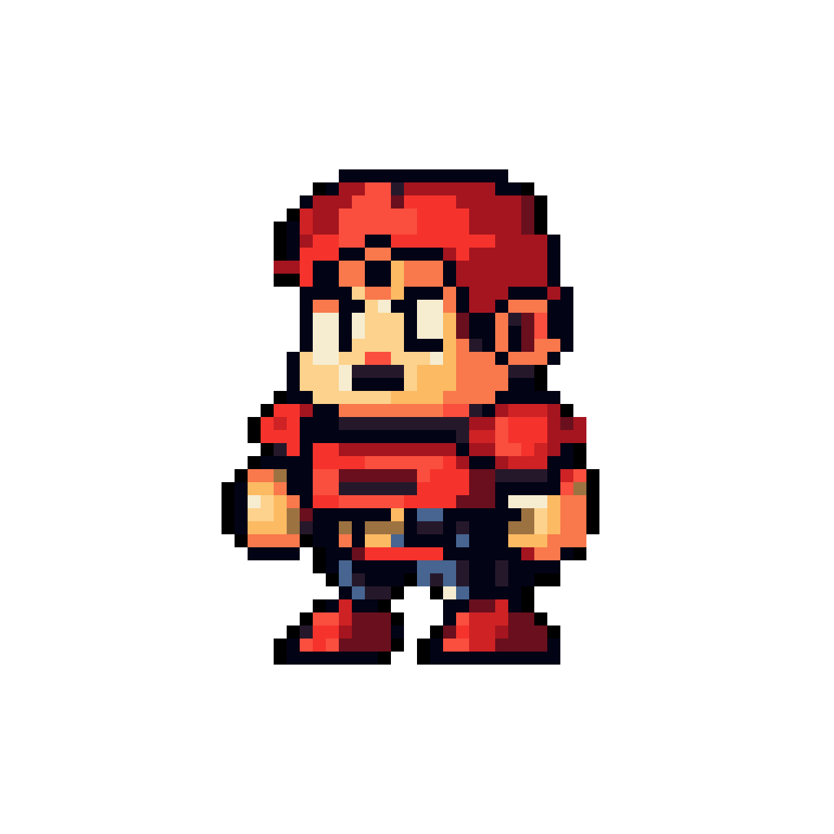 Retro Hero: Red Armor, Alert Eyes, Game Sprite