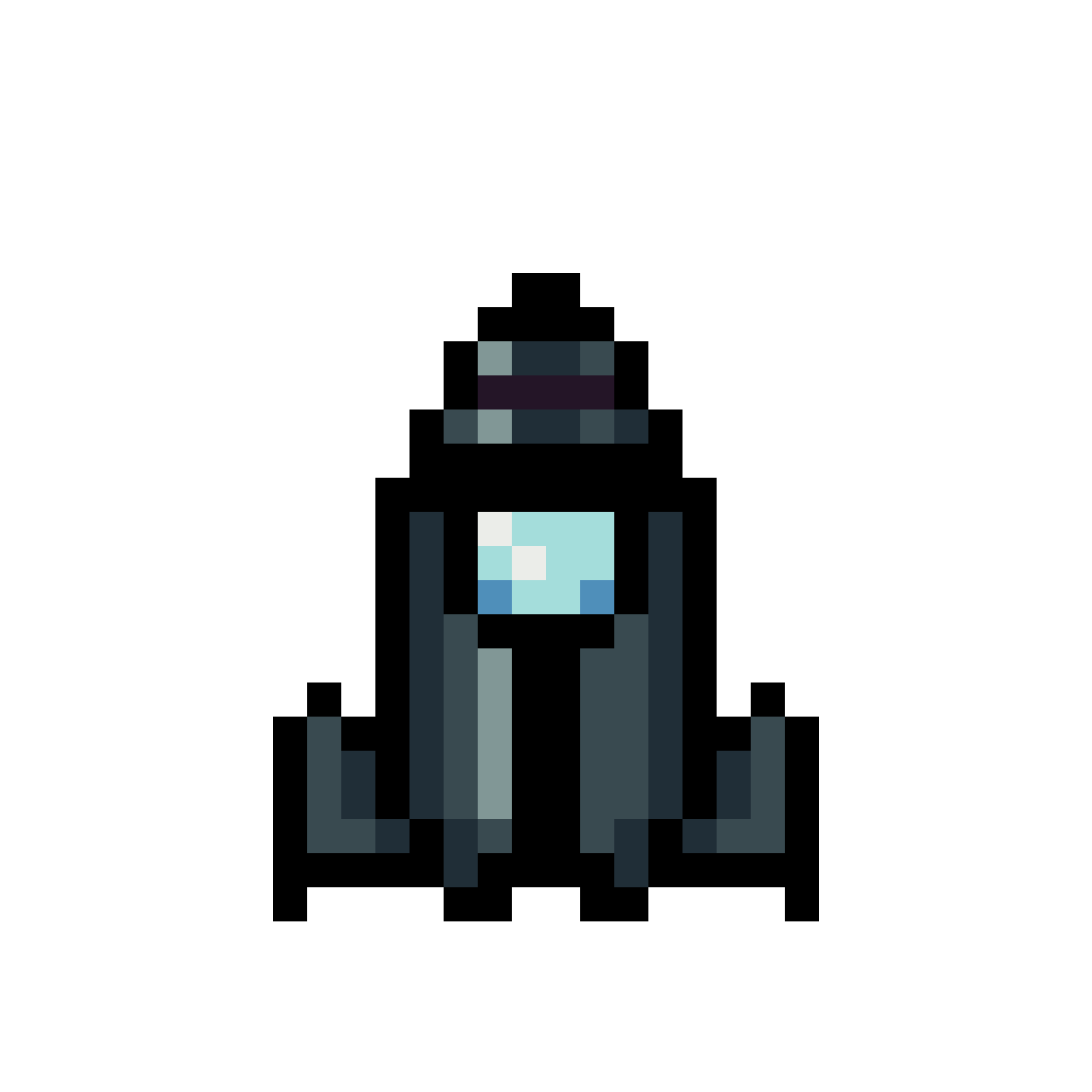 Among Us Crewmate: Fedora, Blue Visor, Dark Mood