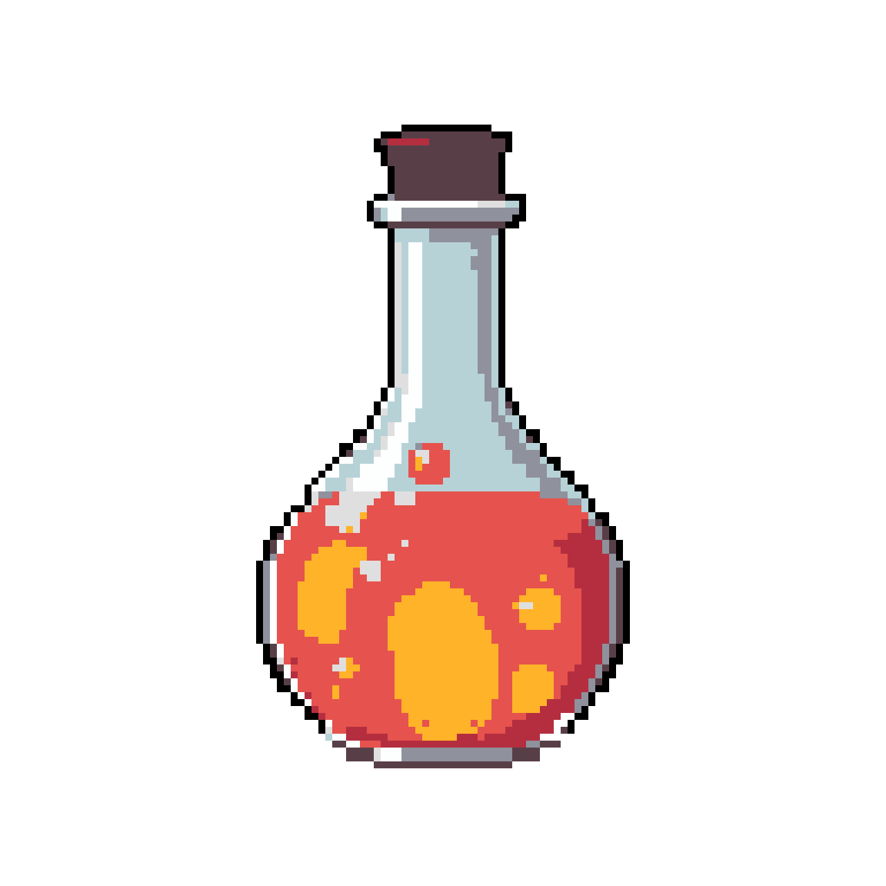 Mystical Red Potion Bottle: Bubbling Elixir