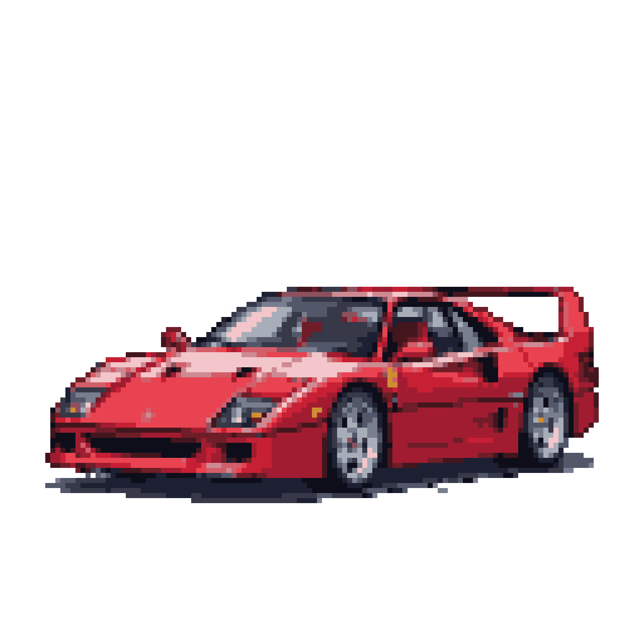 Iconic Red Ferrari F40: Retro Speed Machine