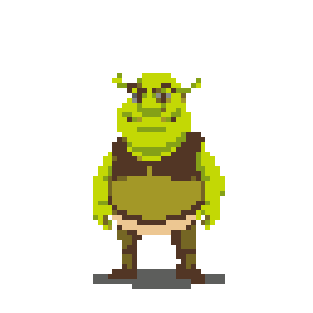 Shrek's Calm Confidence: Earthy Tones, Black Background
