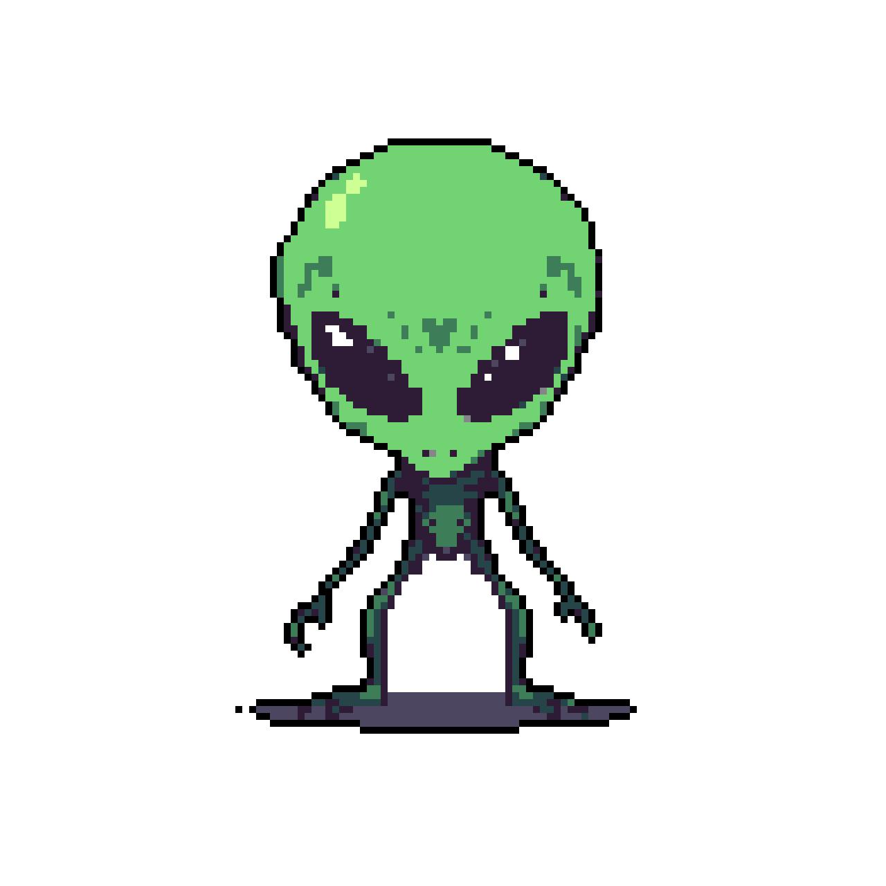 Eerie Alien Encounter: Cute but Unsettling Sci-Fi Portrait