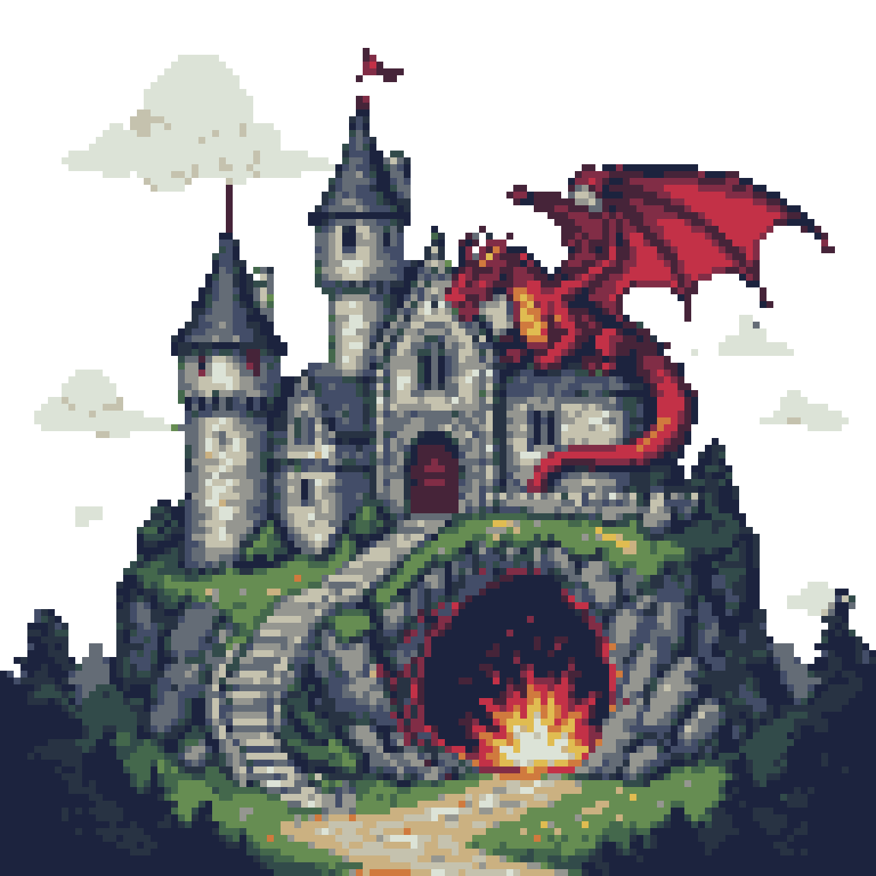 Dragon's Fiery Lair: Castle Under Siege