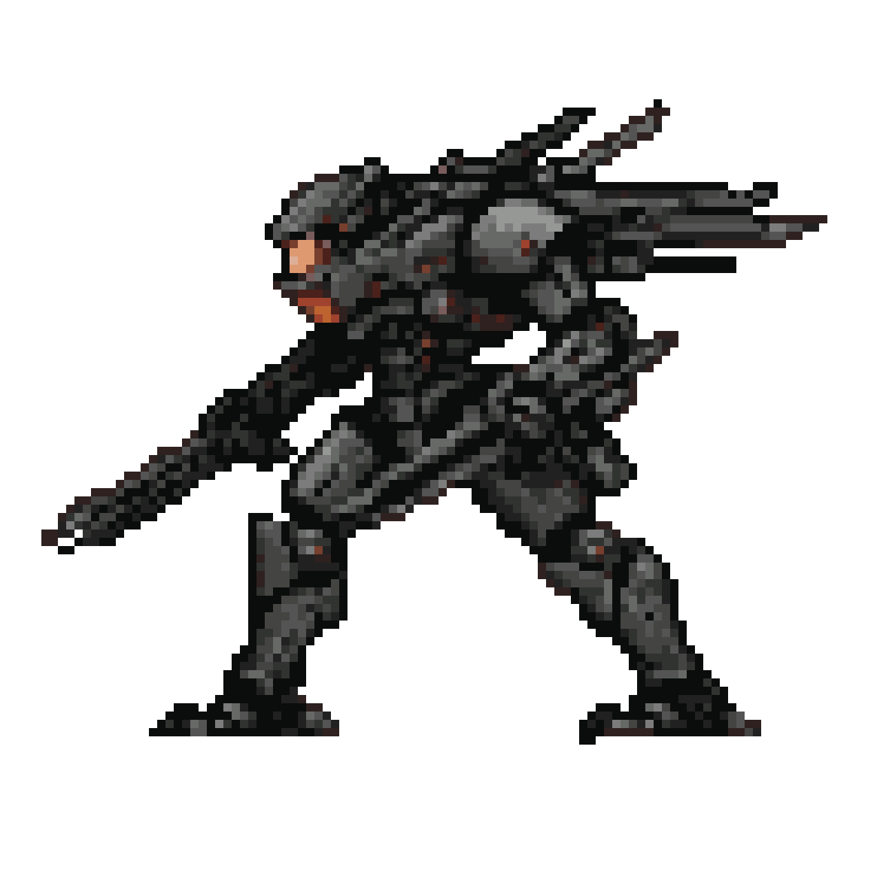 Stealthy Ninja Runner: Combat Ready Sprite