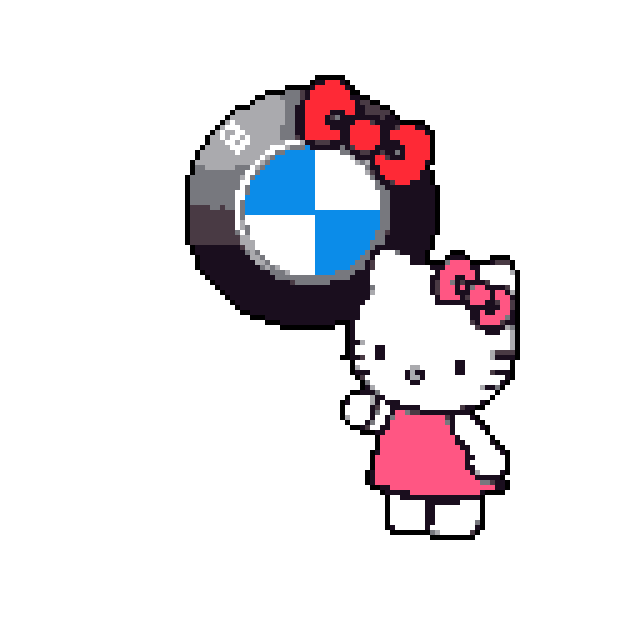 AI Sprite: Hello Kitty Meets BMW: Cute & Quirky Crossover Art