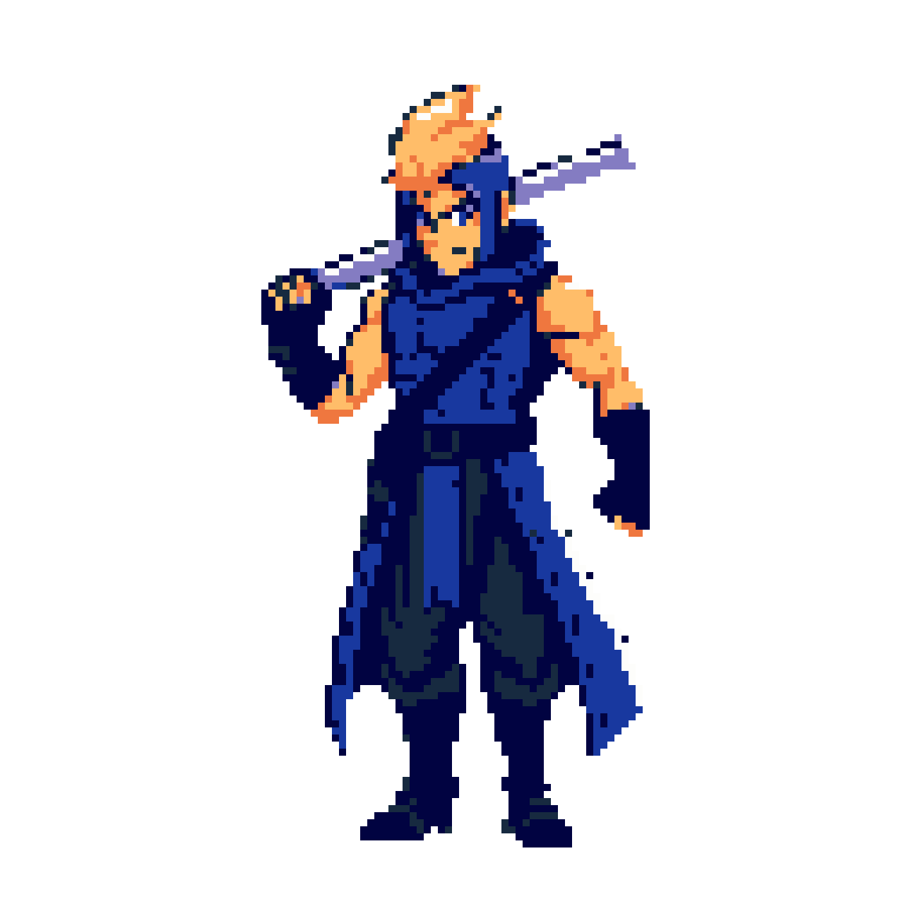 Warrior with Sword: Determined Heroic Pose