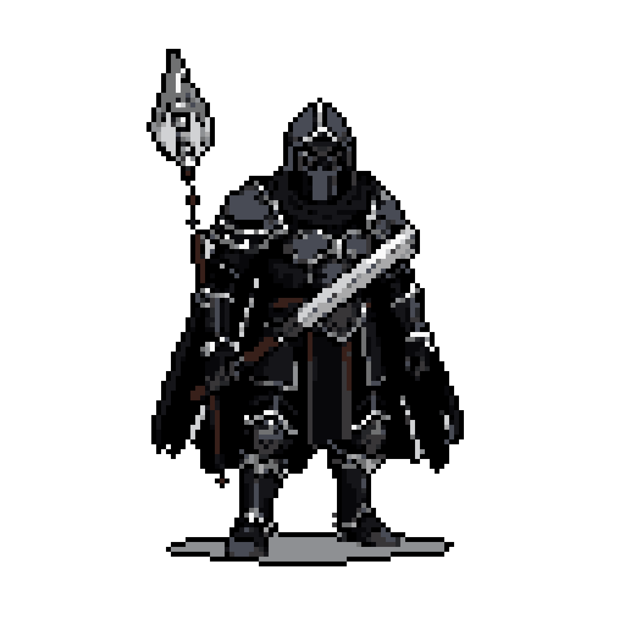 Dark Knight Warrior: Sword, Spear, and Shadow