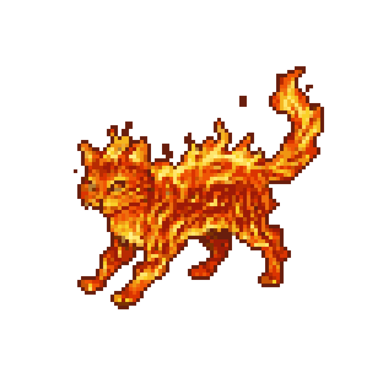 Fiery Feline Spirit: Animated Flame Cat Roars