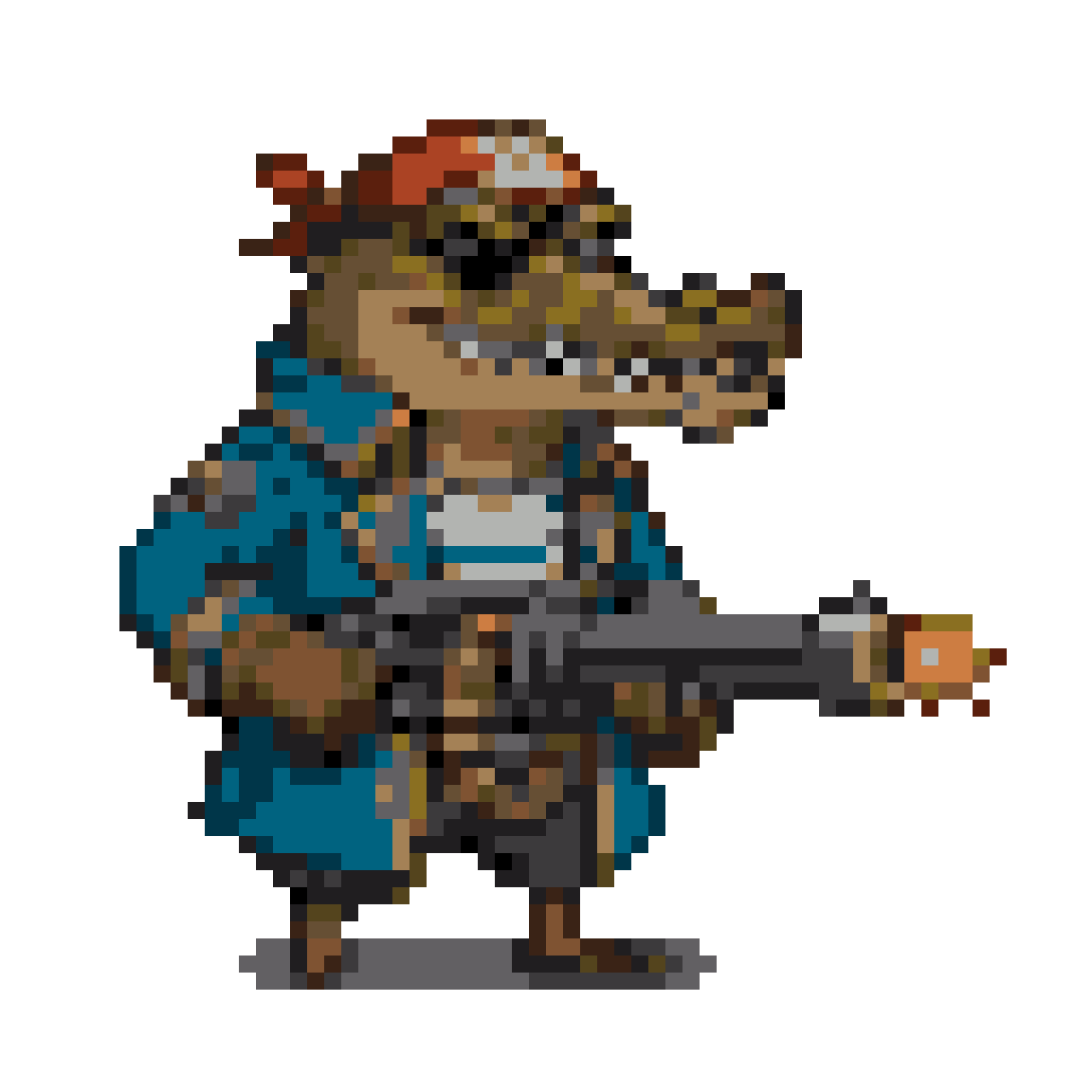 Fearsome Pirate Croc Readies Minigun