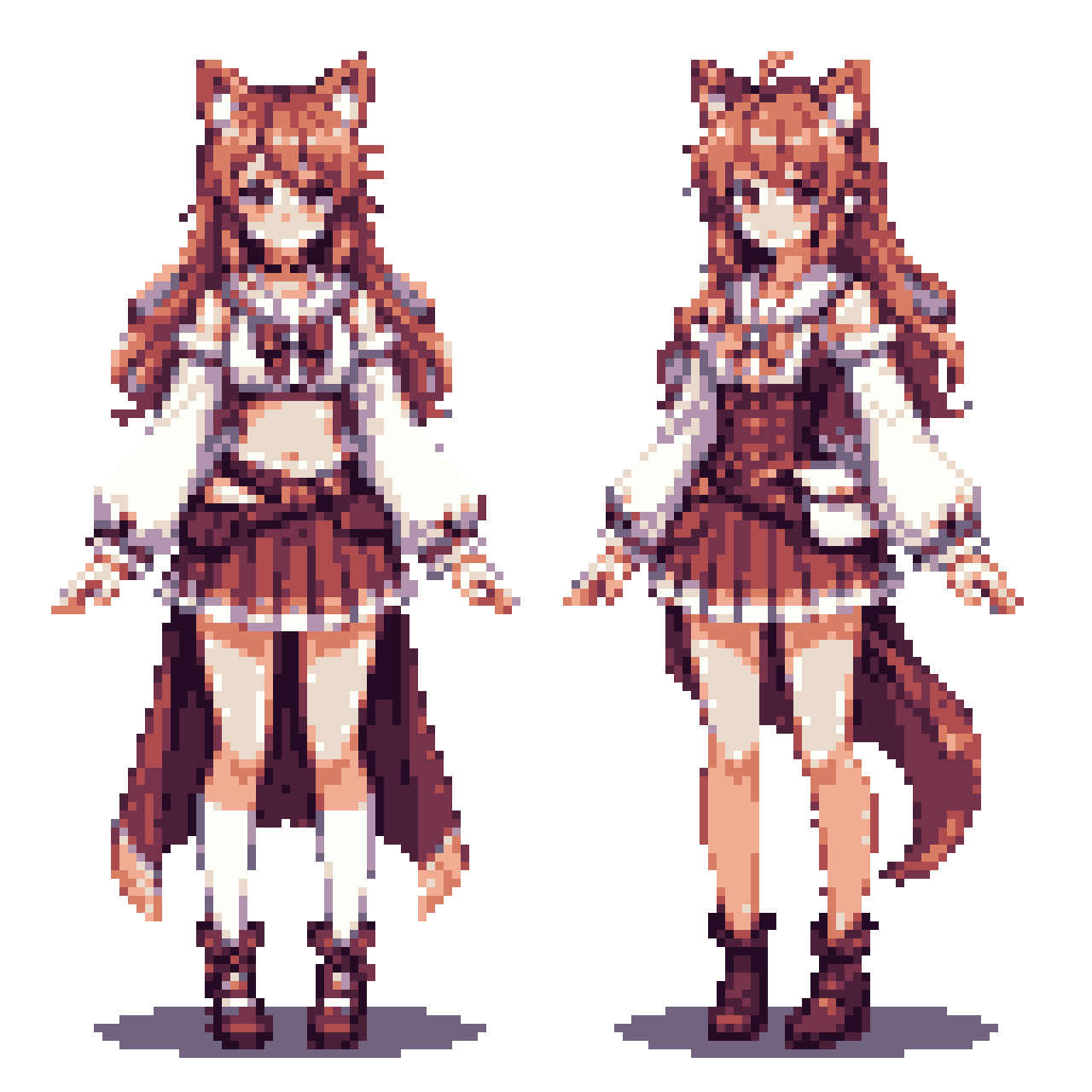Cute Fox Girl Sprite: Two Outfits, Gentle Charm