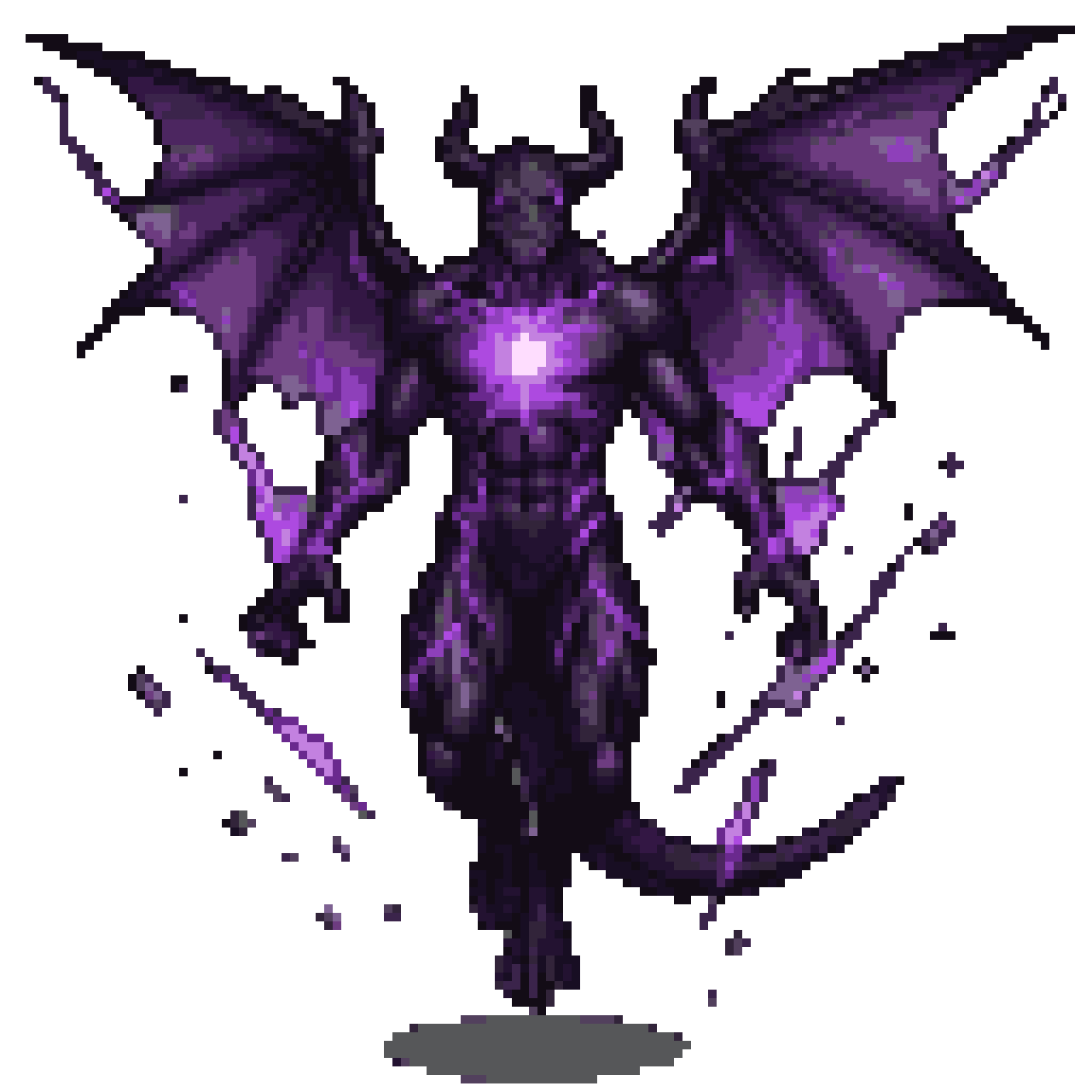 Pixel Art Sprite: Favenir: Arcane Dragon of Violet Tempest Power