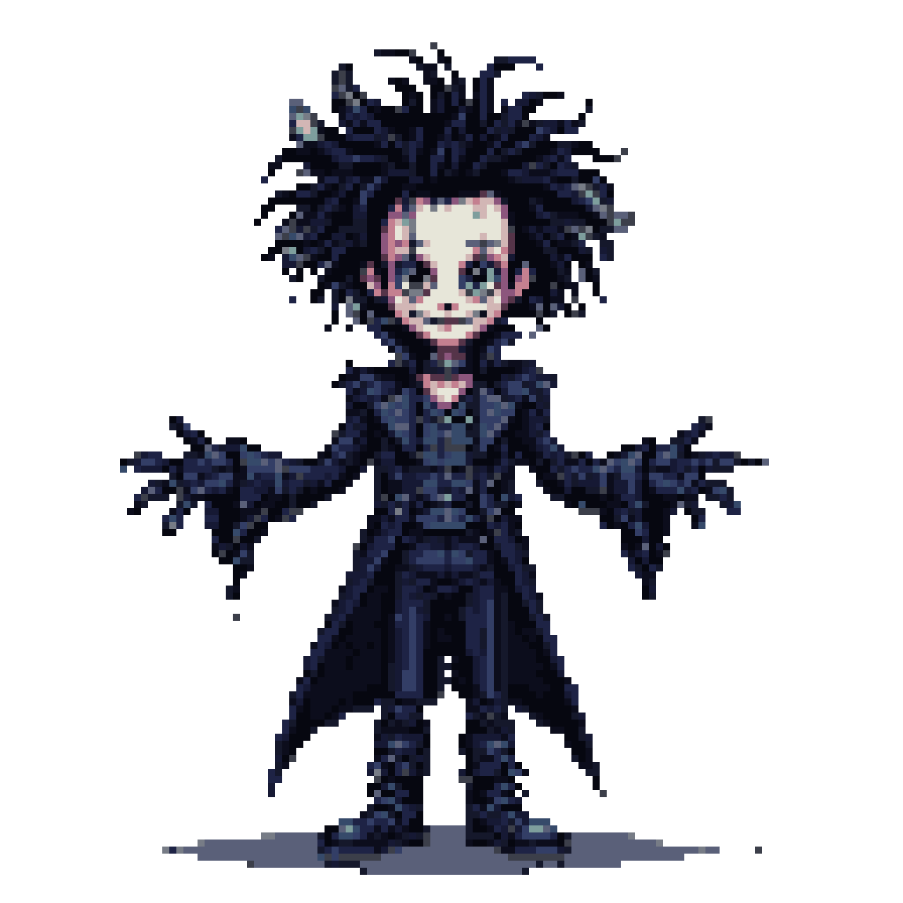 Melancholy Scissorhand: A Pixelated Portrait