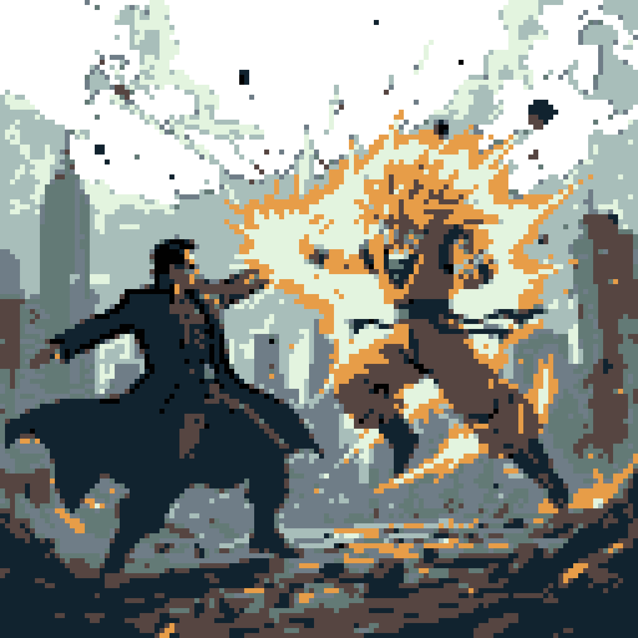 AI Pixel Art: Neo vs Goku: Epic Energy Battle