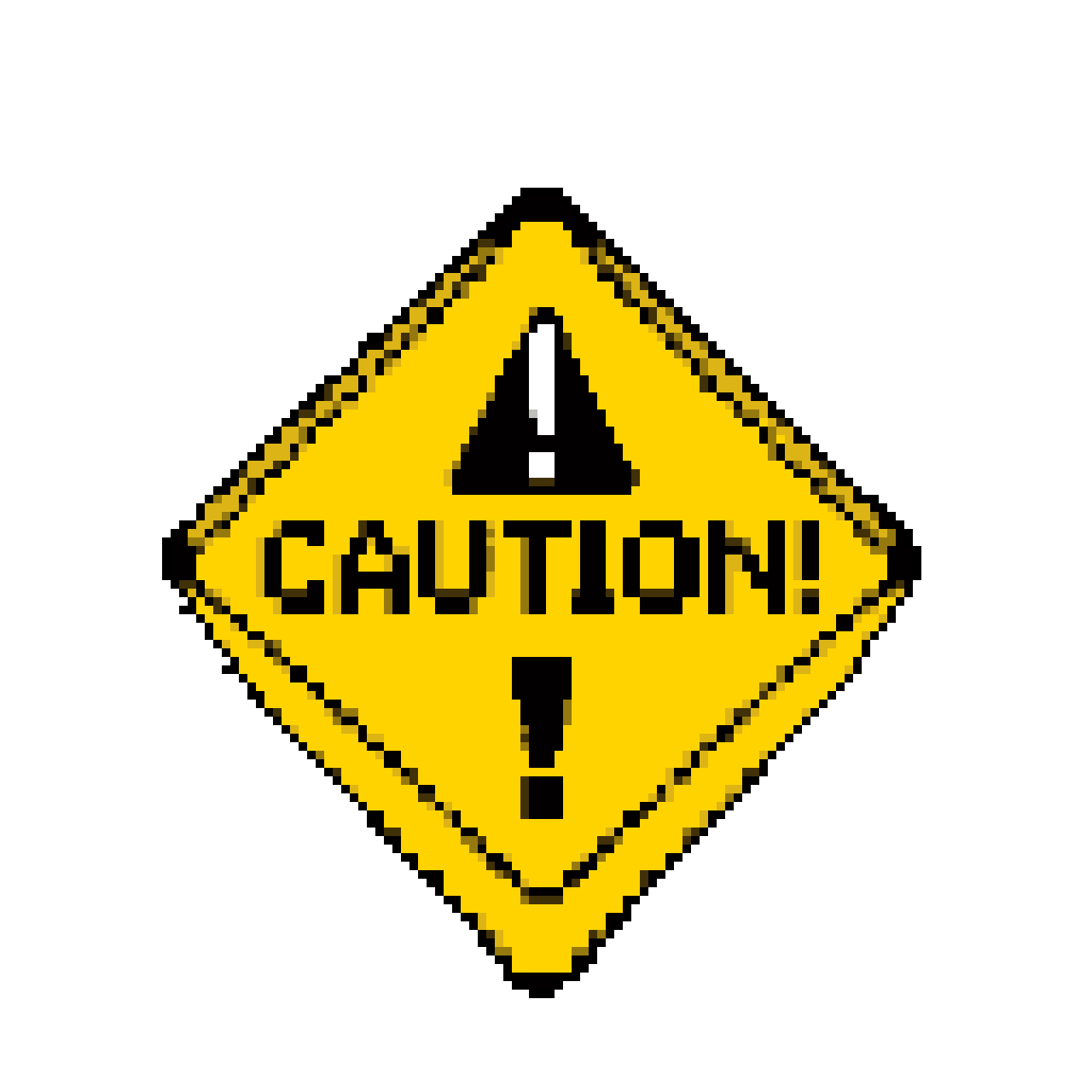 CAUTION! Yellow Diamond Warning Sign