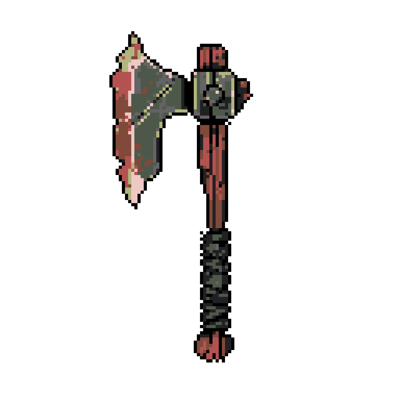 Gritty Battle Axe: Blood-Stained & Battle-Worn Weapon