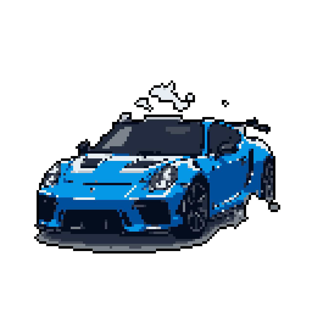 Electric Blue Sports Car: Precision Power