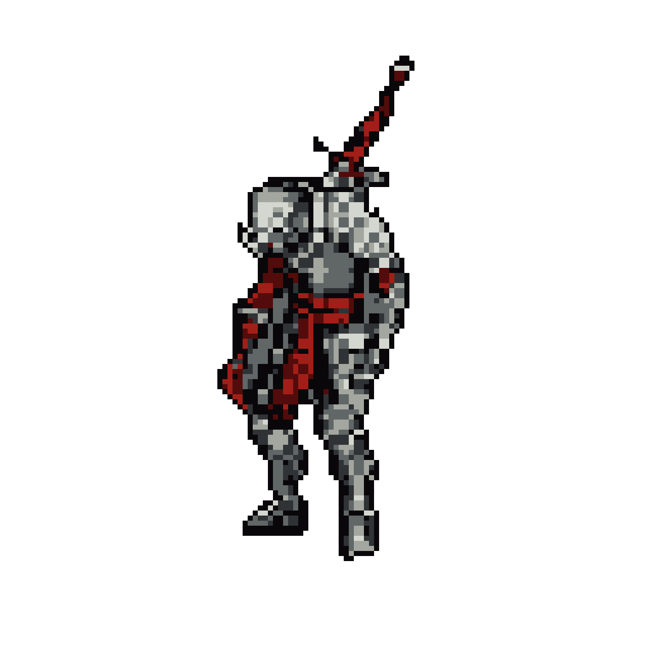 Armored Warrior, Red Sash, Dark Fantasy Knight