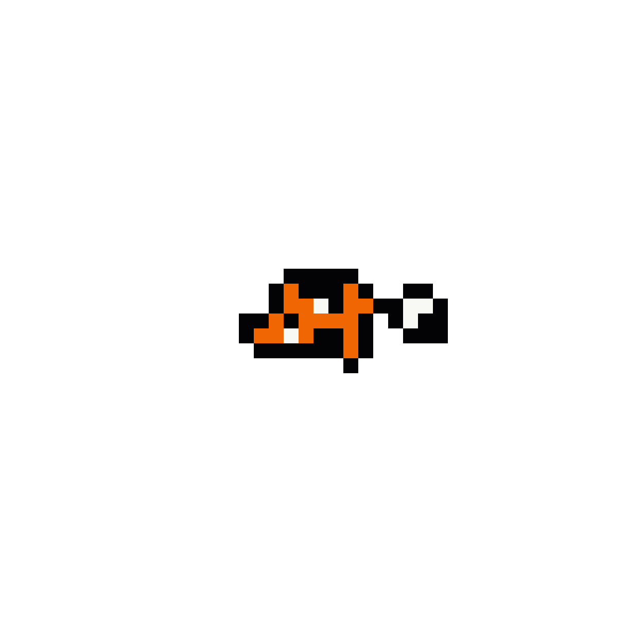 Minimalist Orange Creature in Digital Void