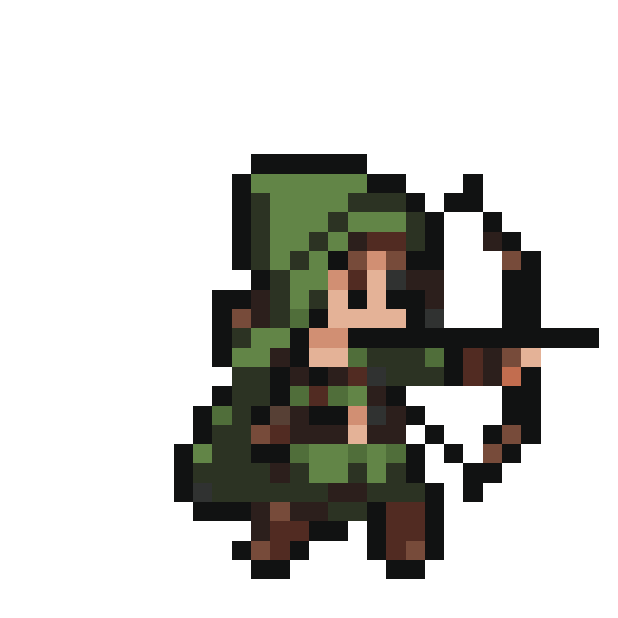 Pixel Art Sprite: Archer's Aim: 2D Game Hero Ready to Strike