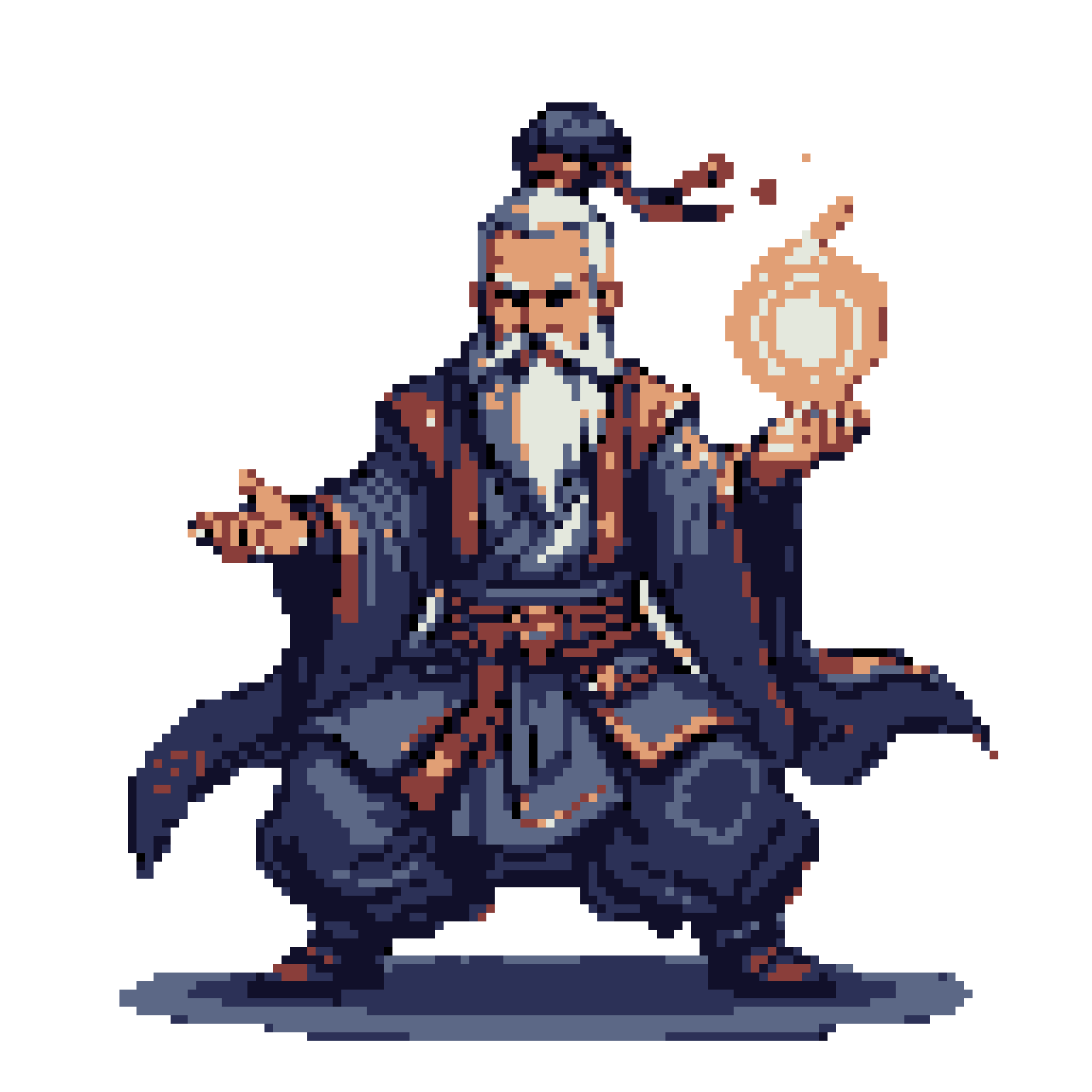 Wise Mage Conjures Glowing Orb of Power