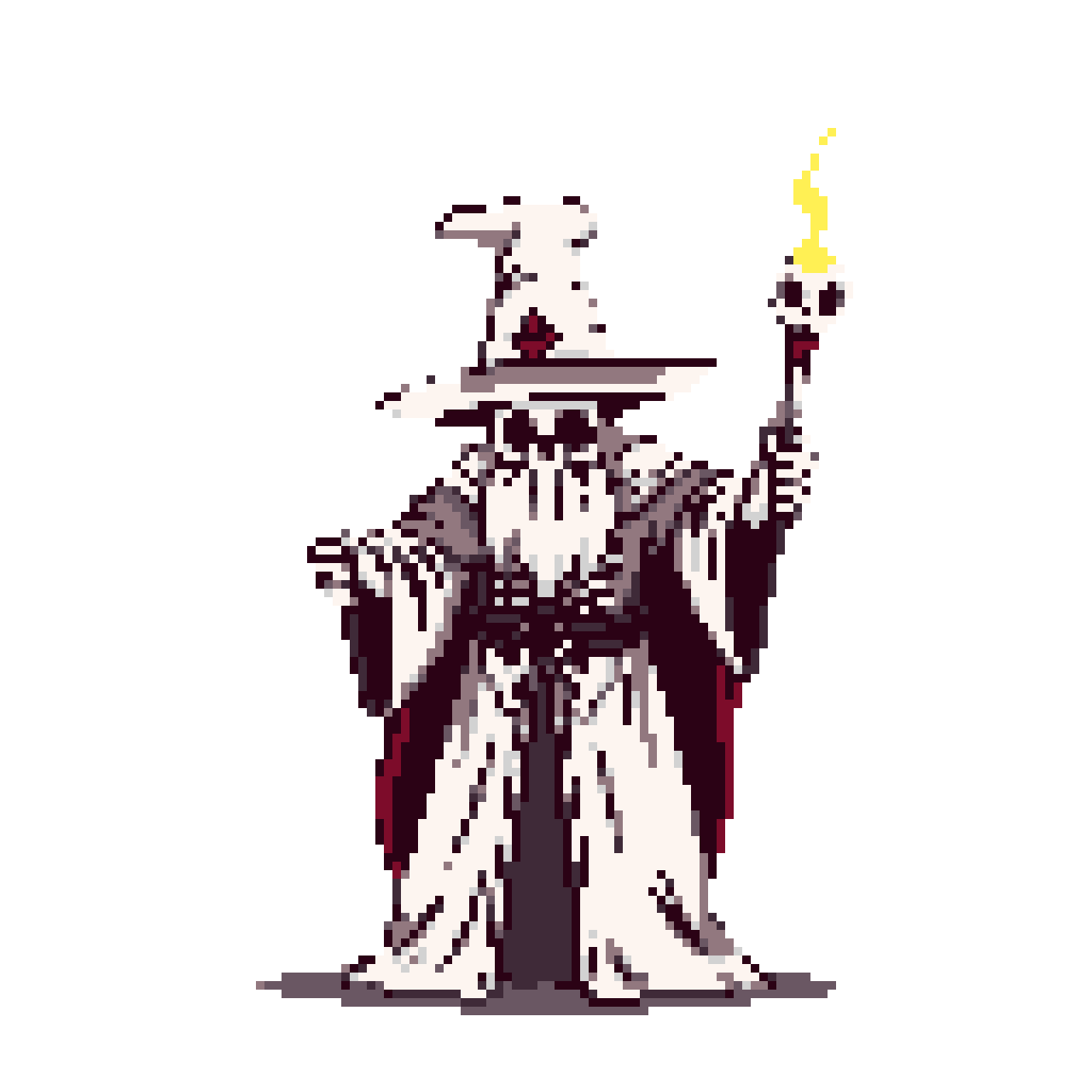Skeletal Wizard's Fiery Skull Staff - Ominous Magic