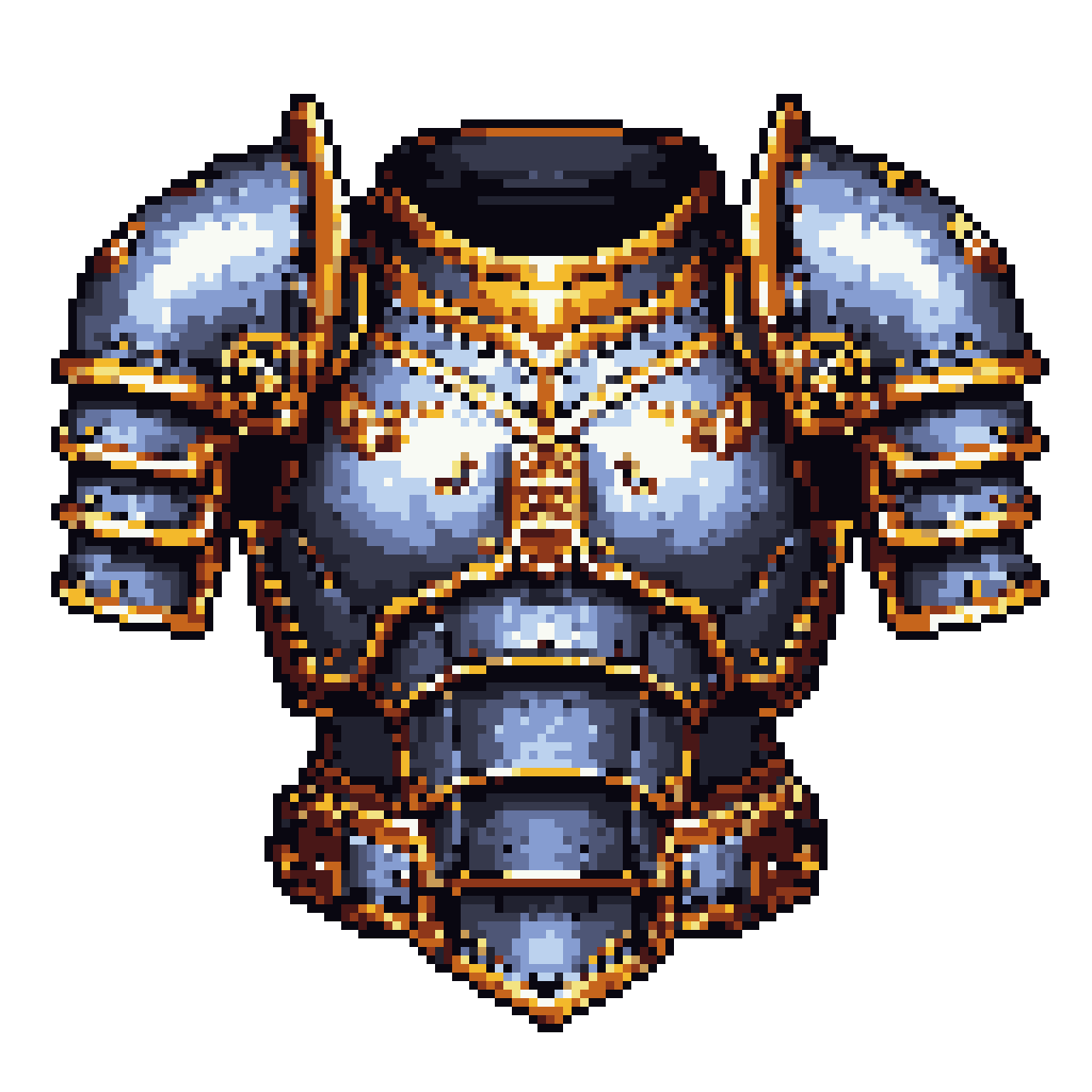 Regal Knight Armor: Intricate Steel & Gold Design