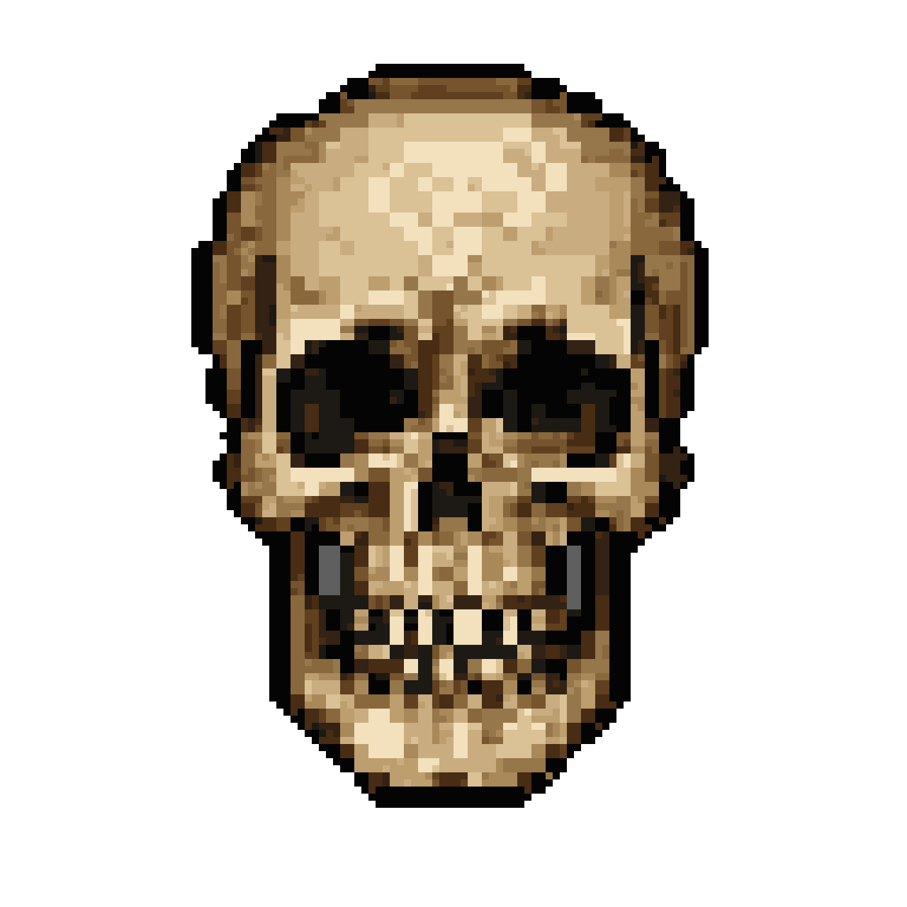 Stark Skull Portrait: Ominous Bone Form on Black