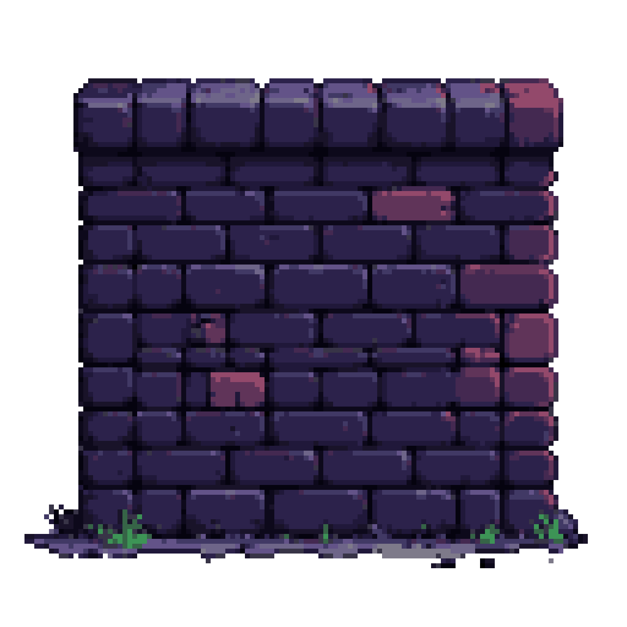 Ancient Purple & Red Brick Wall Sprite