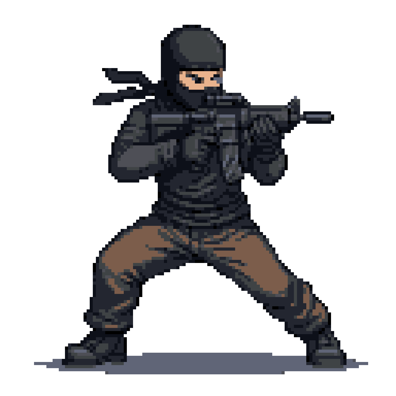 AI Pixel Art: Tactical Operative Ready to Strike