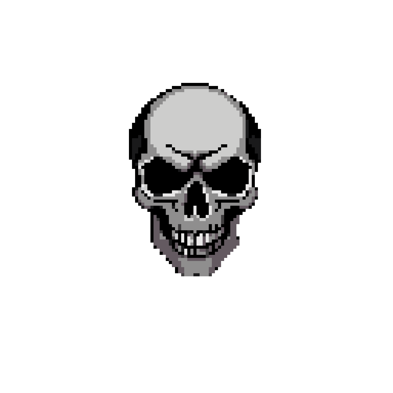 Sprite: Ominous Skull Stares: Retro Game Aesthetic
