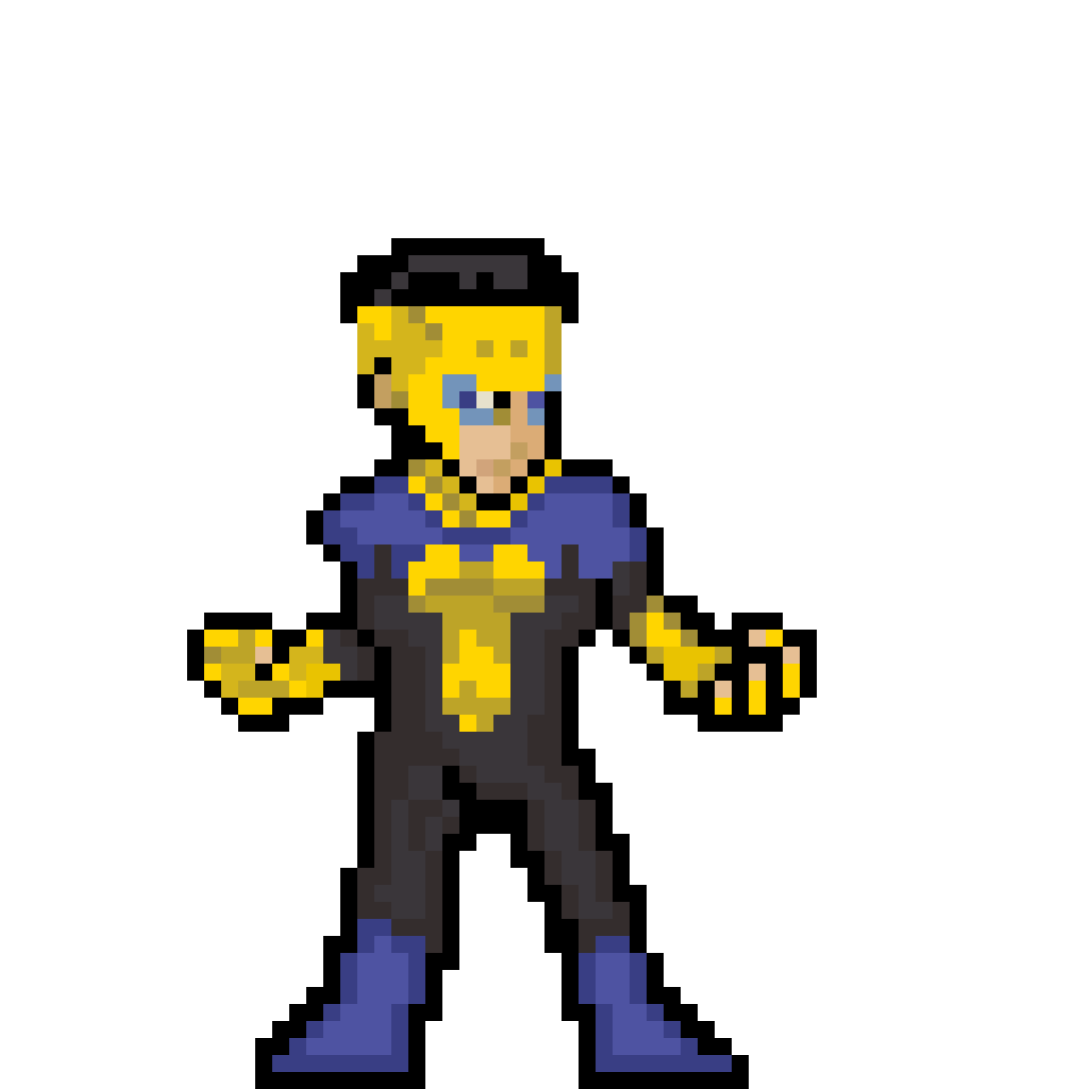 Retro Hero Ready for Action